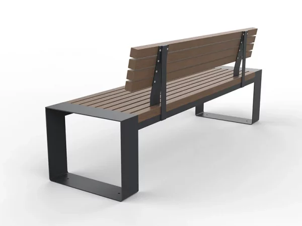 Banc design acier et bois avec dossier | Filiamétal Design
